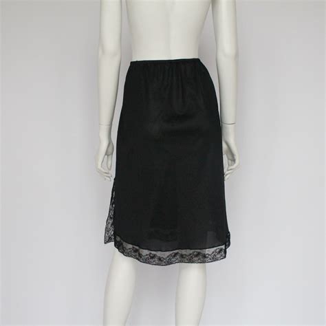 60s Black Half Slip With Lace Hem Munsingwear Vintage Etsy