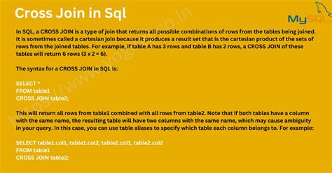 Cross Join In Sql With Examples