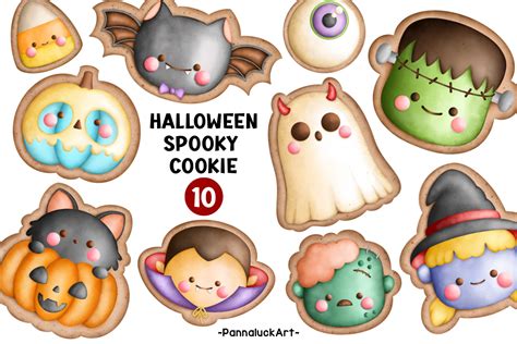 Sweet Halloween Spooky Cookie Clipart Graphic By Pannaluckart