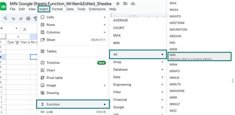 MIN Google Sheets Function - Definition, Examples, How To Use?