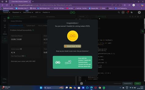geeksforgeeks gfg160 geekstreak2025 dsa gfgchallenge 160daysofcode… nikhil bhange