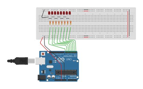 Circuit Design Secuencia De Leds Con Arduino Tinkercad