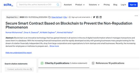 Secure Smart Contract Based On Blockchain To Prevent The Non