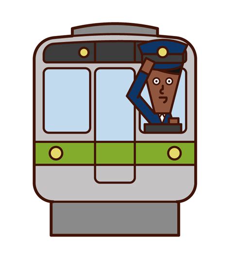 기차 지휘자와 운전자 남성의 그림 무료 일러스트 소재집 Kukukeke