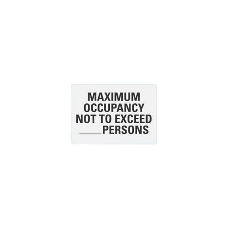 Lavex 14 X 10 Non Reflective Plastic Maximum Occupancy Not To