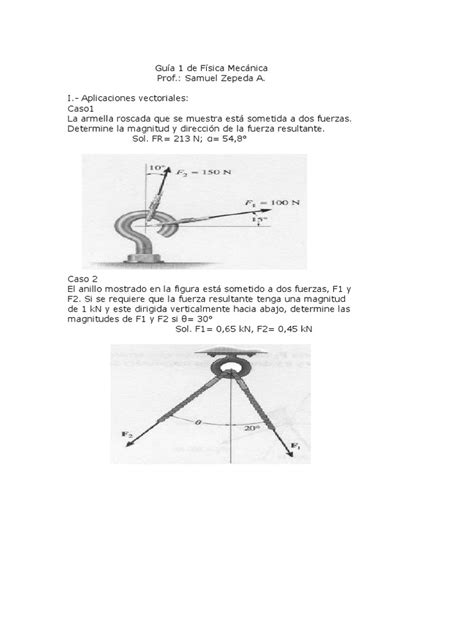 Guia 1 De Fisica Mecanica Vectores Pdf Vector Euclidiano Fuerza