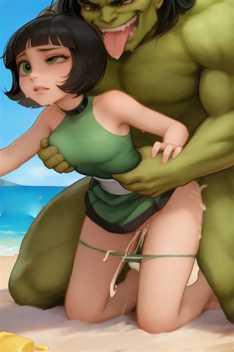 Rule 34 Adult Version Ai Generated Beach Black Hair Buttercup