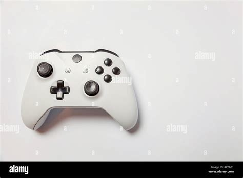 White Joystick Gamepad Game Console Isolated On White Background Computer Gaming Technology