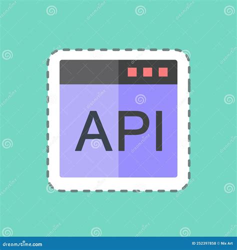 Sticker Line Cut Api Suitable For Programming Symbol Simple Design
