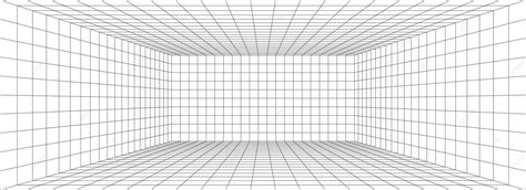 3d Vector Illustration Of A Perspective Grid Background With Model Projection Template And One