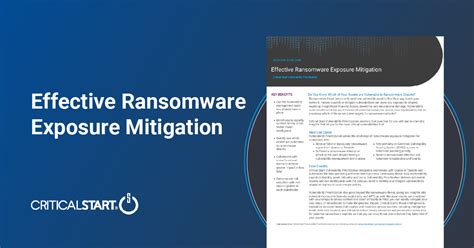 Effective Ransomware Exposure Mitigation
