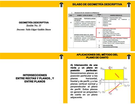 Sesion N11 Geometria Descriptiva Intersecciones Entre Planos
