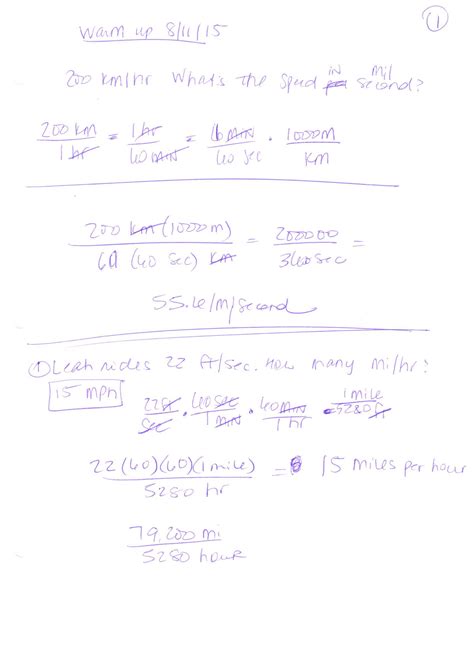 Dimensional Analysis Notes