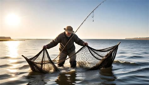 Premium Photo A Man Is Fishing With A Fishing Net That Says Fish