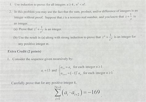 1 Use Induction To Prove For All Integers N≥4 N2