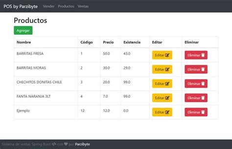 sistema de ventas con spring mvc mysql y bootstrap parzibyte s blog