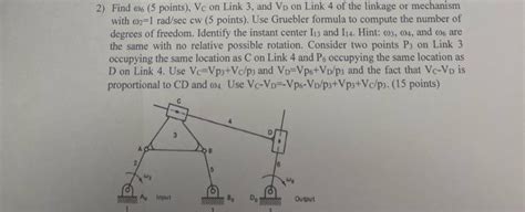 Solved Find ω points VC on Link and VD on Link Chegg com