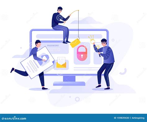 Hacker Concept Stealing Digital Data From The Computer Stock Vector Illustration Of Internet