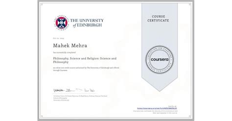Mahek Mehra On Linkedin Completion Certificate For Philosophy Science