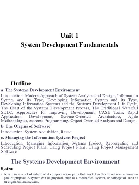Unit 1 System Development Fundamentals Pdf