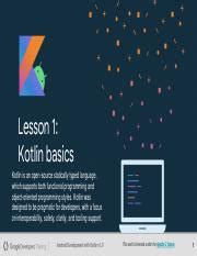 Kotlin Basics Pdf Lesson Kotlin Basics Kotlin Is An Open Source Statically Typed Language