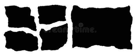Set Of Jagged Paper Textures Stock Vector Illustration Of Flat Black 304953496