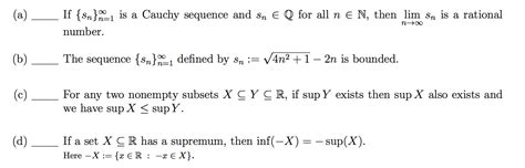 Solved If Sn N1 Is A Cauchy Sequence And Sn E Q For All N