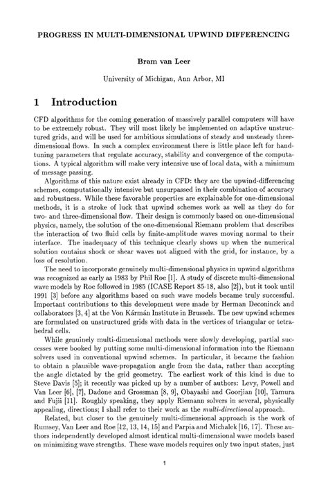 Pdf Progress In Multi Dimensional Upwind Differencing
