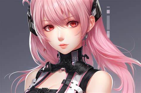 Premium Ai Image An Anime Girl With Pink Hair And Red Eyes