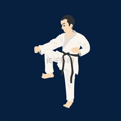 打太极的卡通男矢量素材图片免费下载 千库网