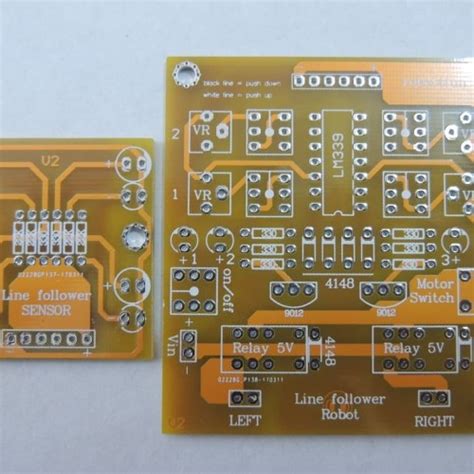 Jual PCB Set Line Follower Tracer Analog 4 VR 4 Sensor Main Board Sensor Kota Surabaya