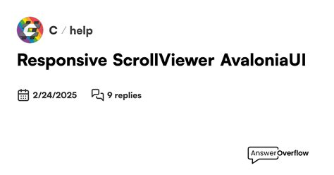 Responsive Scrollviewer Avaloniaui C