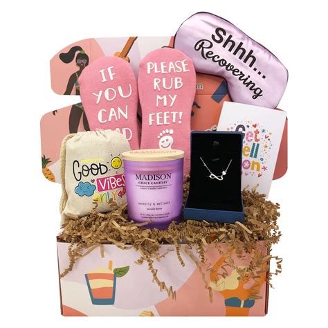 Get Well Soon T Basket For Women And Mom Healing Recovery Post Op Care Package After