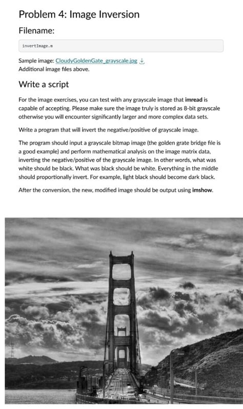 Answered Problem 4 Image Inversion Filename Bartleby