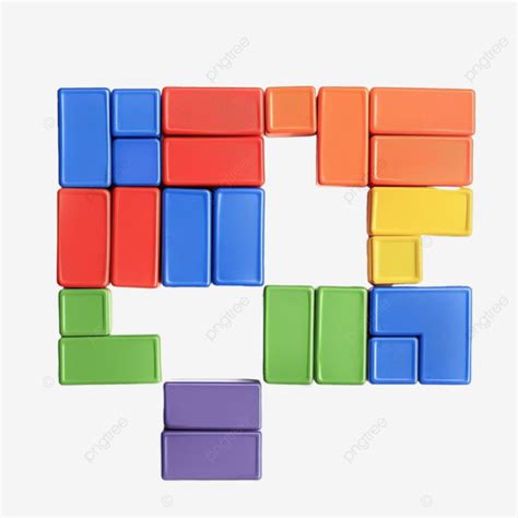 Tetris Block Game Shape Set Isolated Tetris Block Cube Png