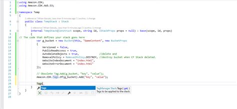 Core Aws Cdk How To Tag Resources In C Stack Overflow