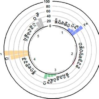 Circular Bar Plot With The Composition Of The Five Clusters Data Is Download Scientific
