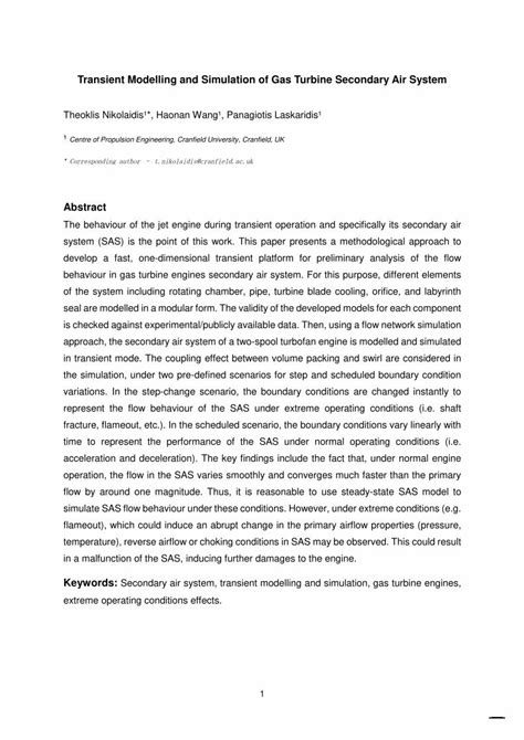 pdf transient modelling and simulation of gas turbine dokumen tips