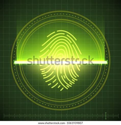 Digital Futuristic Vector Fingerprint Scanner On Stock Vector Royalty Free 1061939807