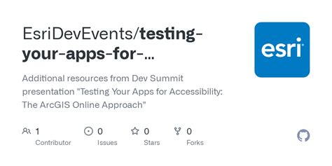 GitHub EsriDevEvents Testing Your Apps For Accessibility The Arcgis Online Approach 2021