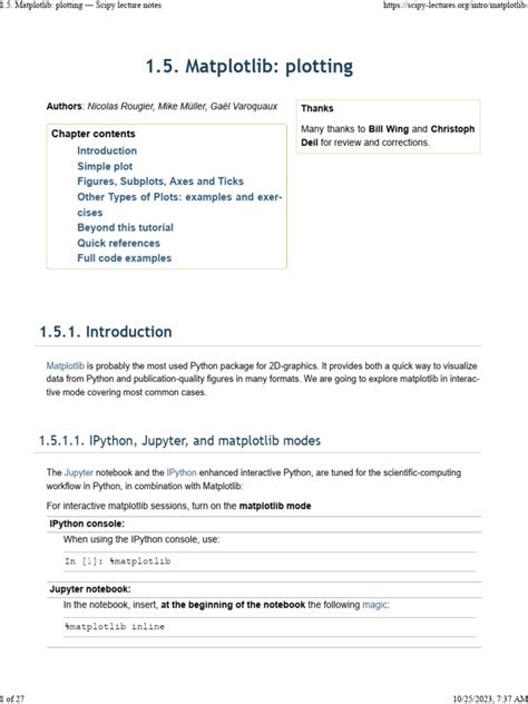 15 Matplotlib Plotting Scipy Lecture Notes Pdf