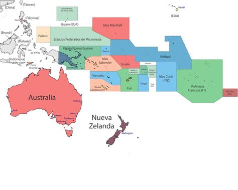 Mapa Político De Oceanía