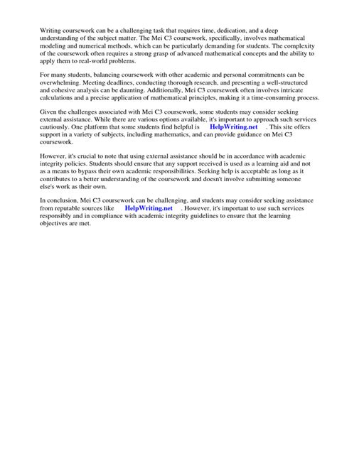 Mei C3 Coursework Guide Pdf Mathematics Optical Character Recognition