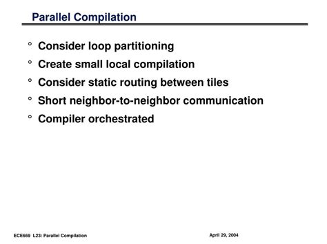 Ppt Ece 669 Parallel Computer Architecture Lecture 23 Parallel