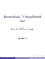 Understanding Econometrics: Key Insights from Household Surveys | Course Hero