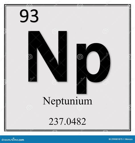 Neptunium As Element 93 Of The Periodic Table 3d Illustration On Grey Background Royalty Free