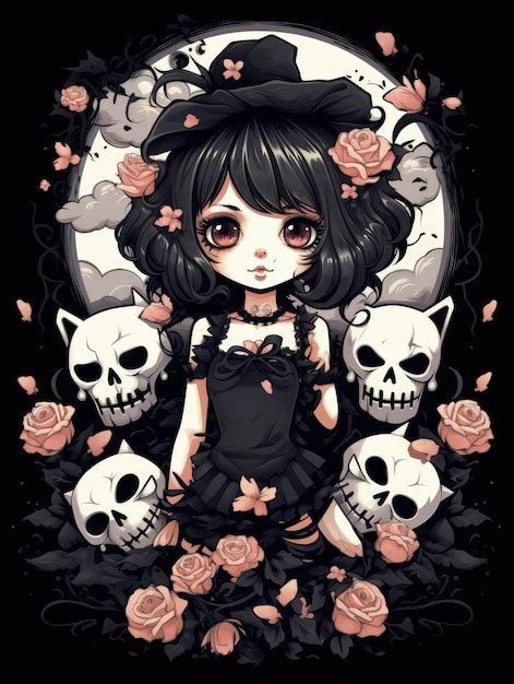 Premium Photo Tshirt Design Graphic Magic Witch Goth Full Body