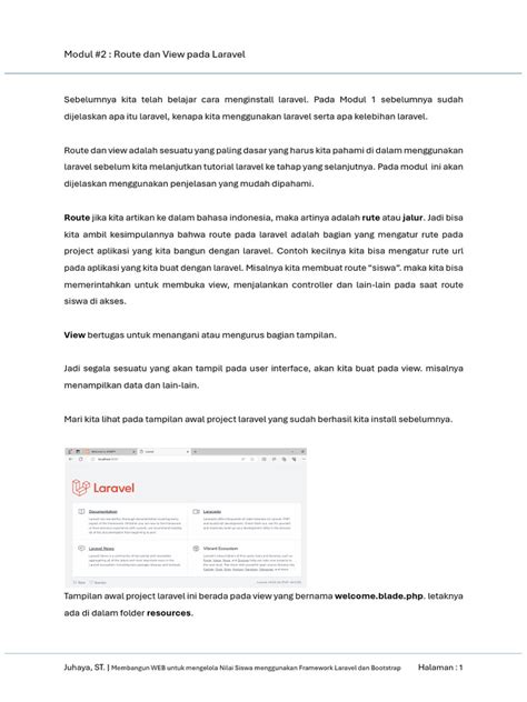 modul 2 route dan view pada laravel pdf