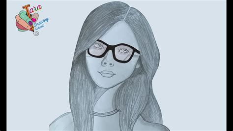 How To Draw A Girl Wearing Glasses Face Drawingpencil Sketchhair