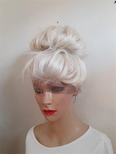 Blonde 613 Wig Human Hair Blend 360 Updo Lace Front Wig Etsy
